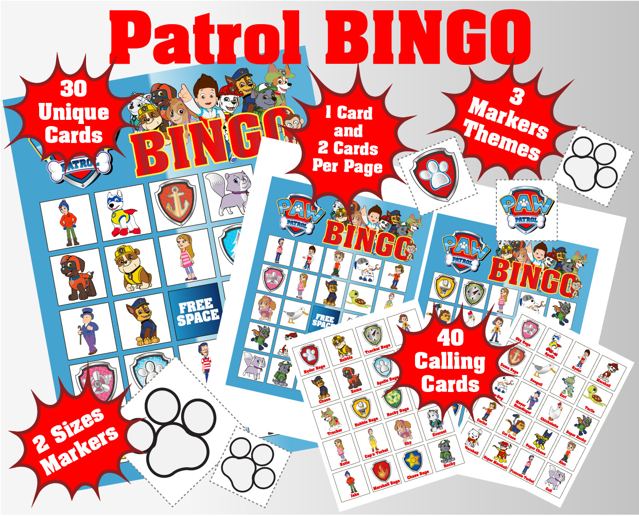 Paw Patrol Happy Birthday Banner | 4 PDF | 300 dpi | Transparent ...